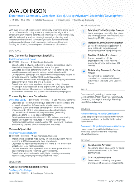 10 Community Organizer Resume Examples & Guide for 2026