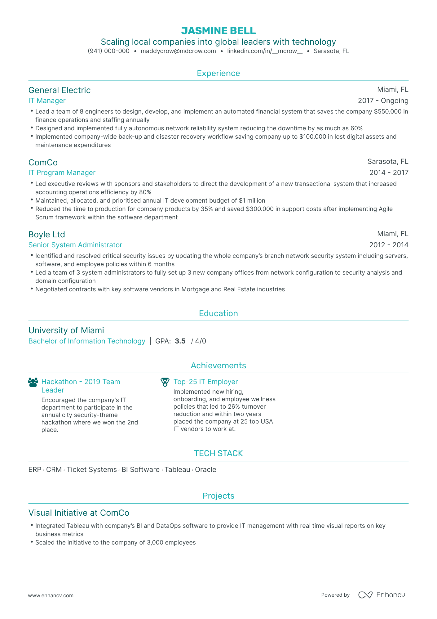 16 IT Manager Resume Examples & Guide for 2023