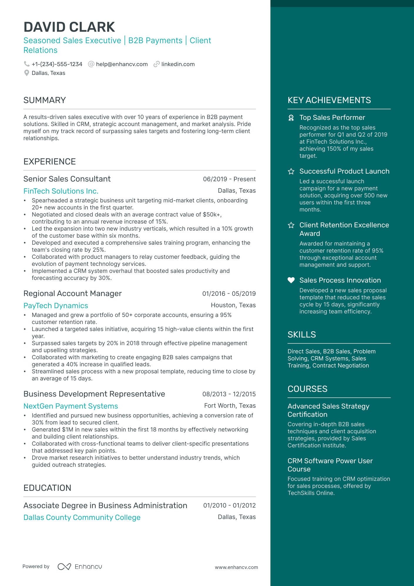 10 B2B Sales Resume Examples & Guide for 2026