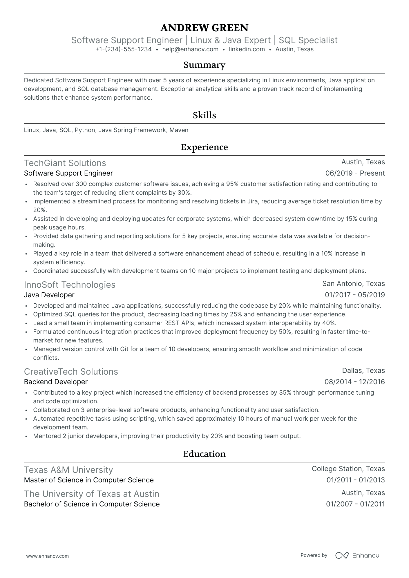 10 Software Support Engineer Resume Examples & Guide for 2026