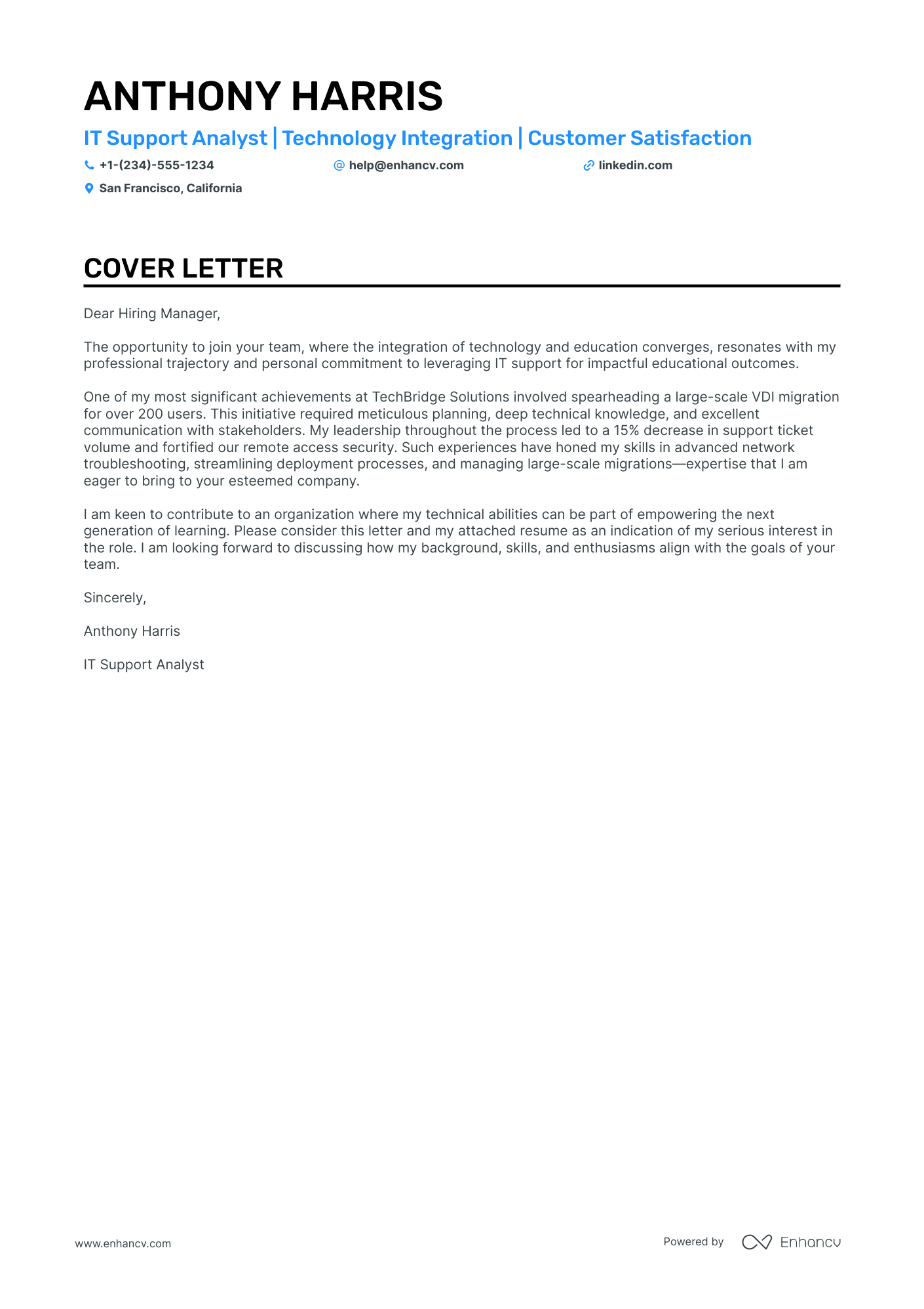 7 Professional IT Support Cover Letter Examples and Template for 2026 ...