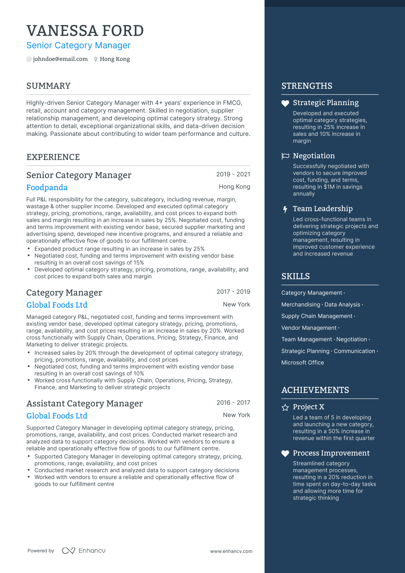 5 Category Manager Resume Examples & Guide for 2024