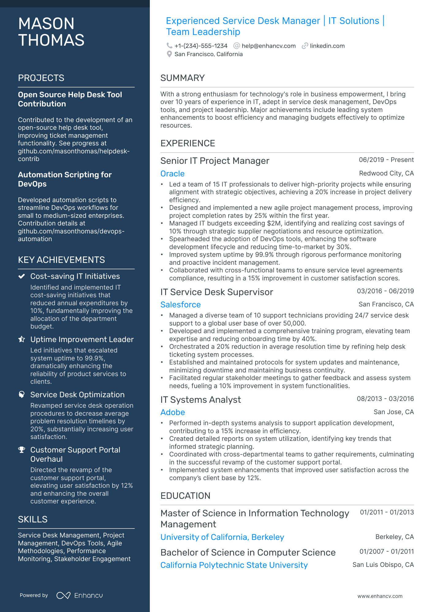 10 Service Desk Manager Resume Examples & Guide for 2026