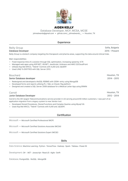 5 MongoDB Resume Examples & Guide for 2024