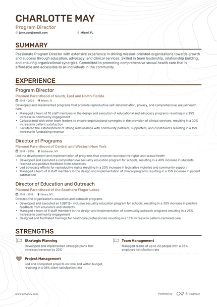 5 Program Director Resume Examples & Guide for 2023