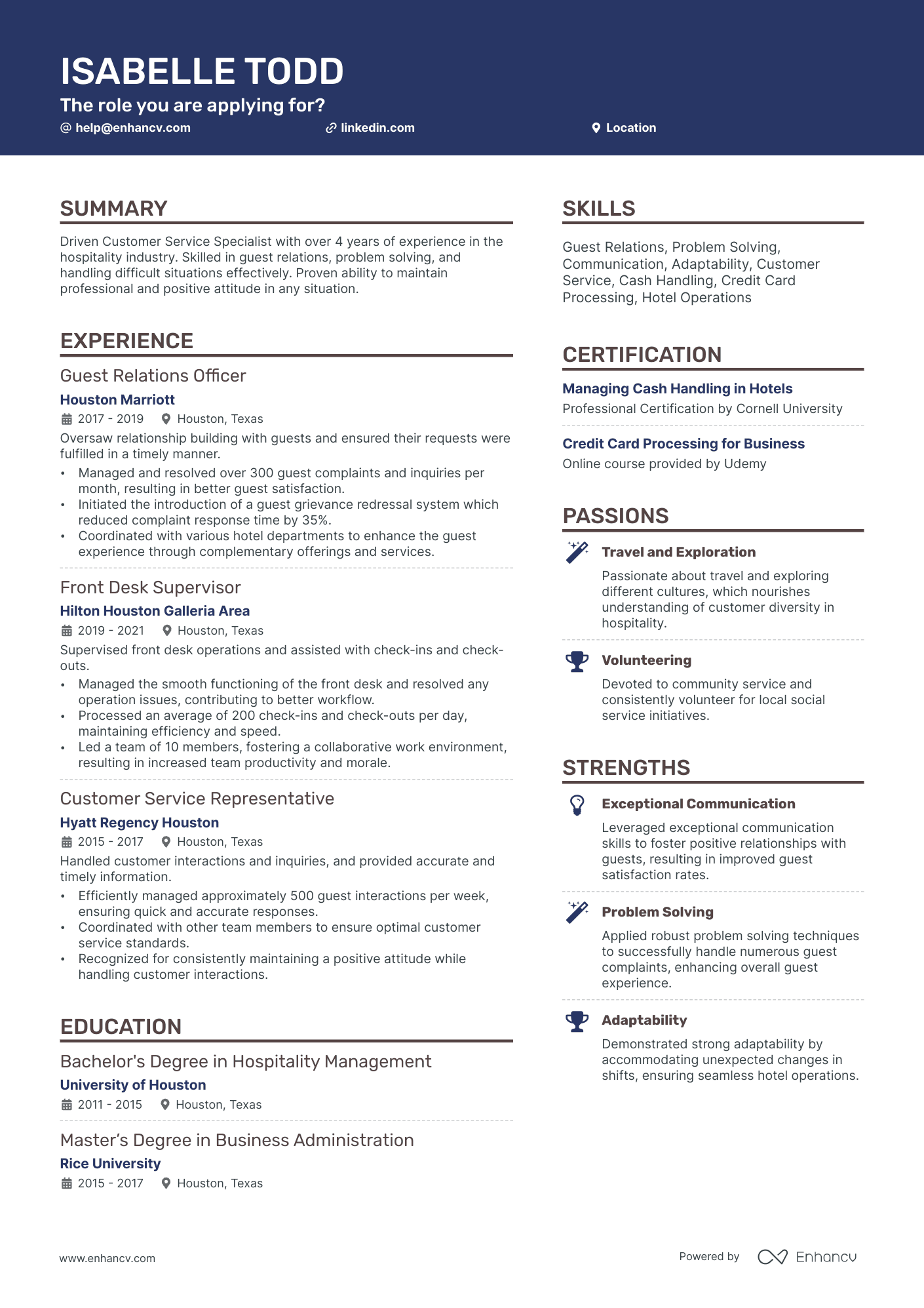 10 Front Desk Agent Resume Examples & Guide for 2025
