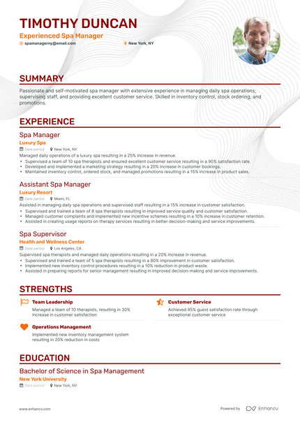 3 Spa Manager Resume Examples & Guide for 2023