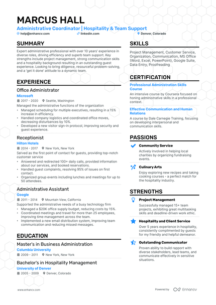 10 Administrative Coordinator Resume Examples & Guide for 2026