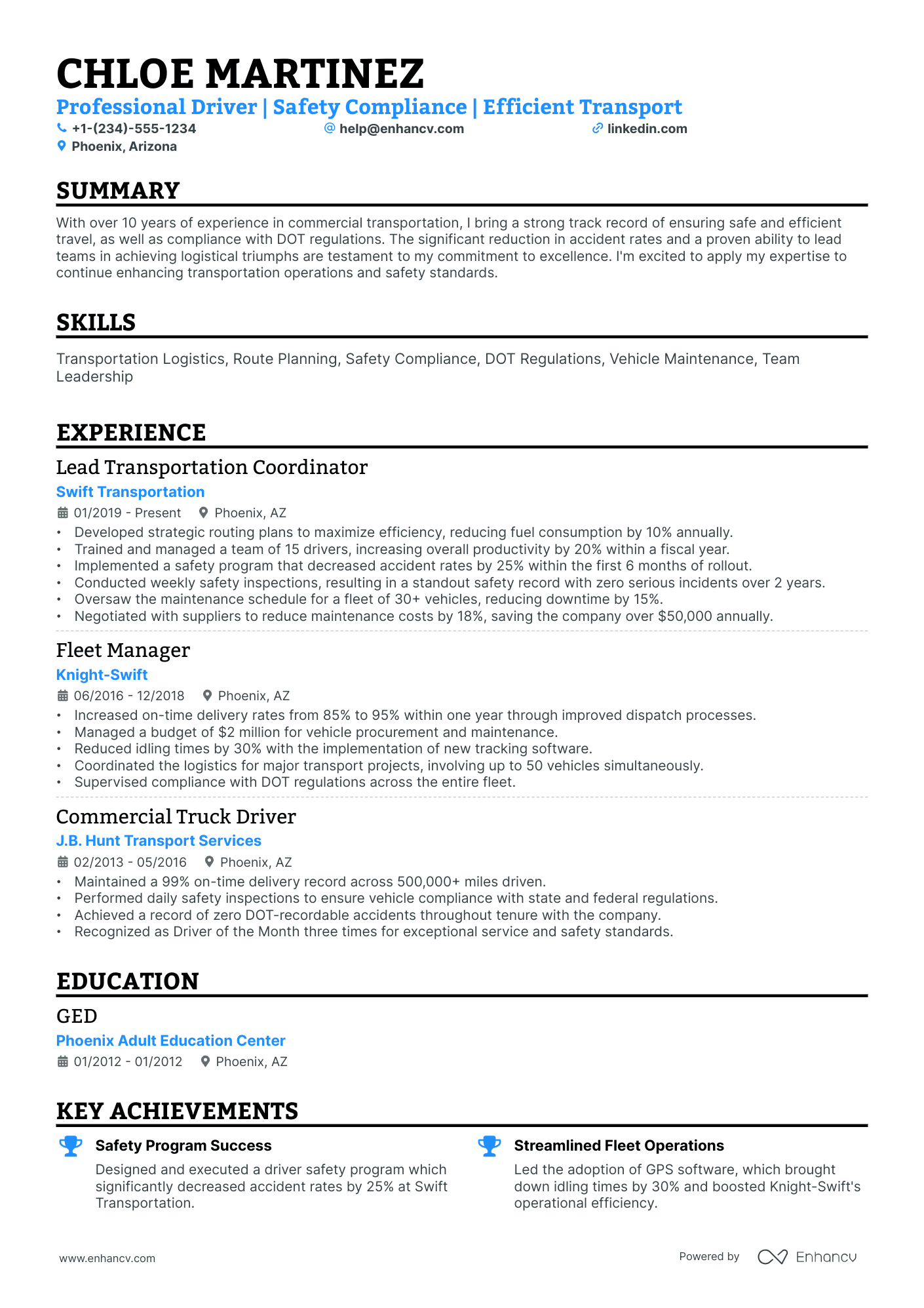 10 School Bus Driver Resume Examples & Guide for 2026