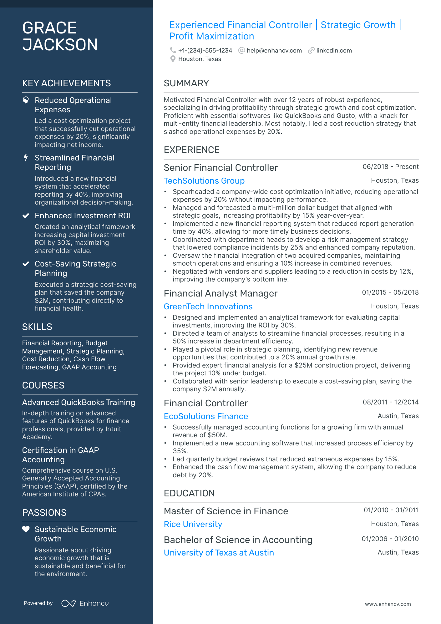 10 Financial Controller Resume Examples & Guide for 2025