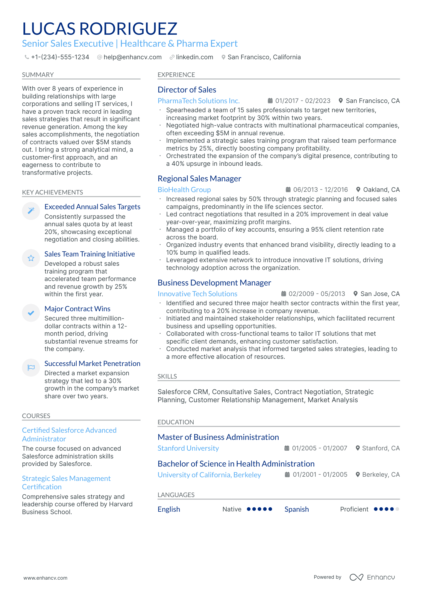 10 Senior Sales Manager Resume Examples & Guide for 2026