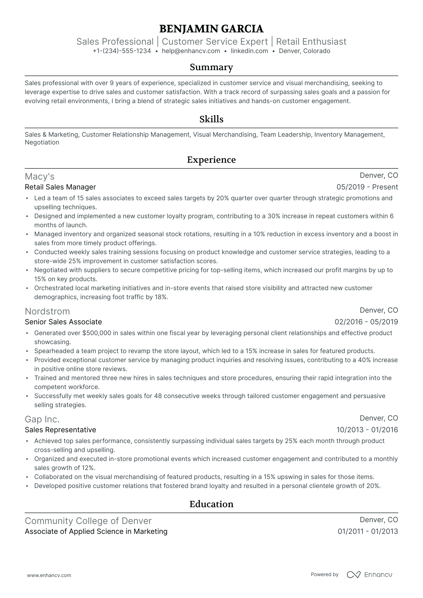 10 Saleswoman Resume Examples & Guide for 2026