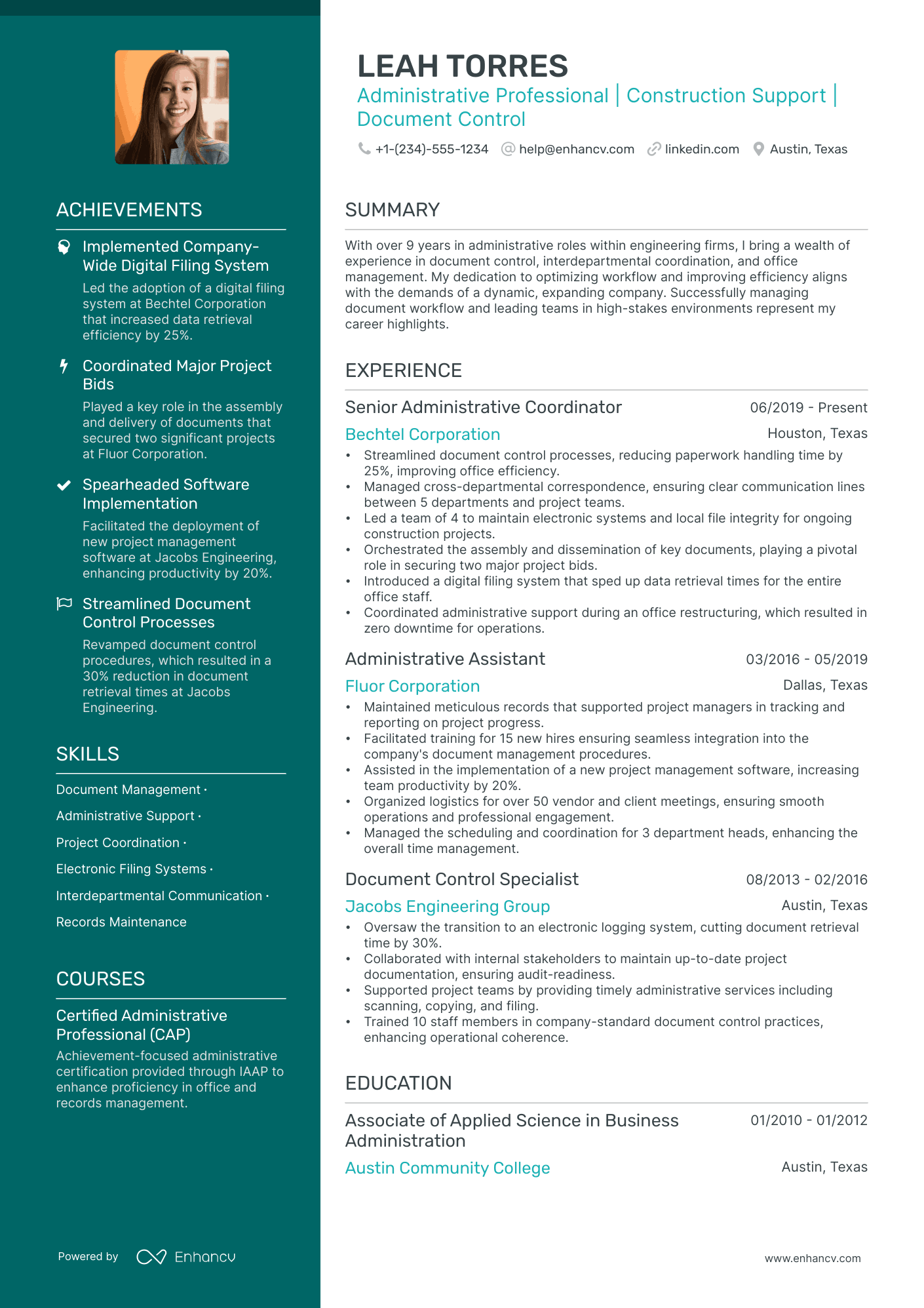 5 Construction Administrative Assistant Resume Examples & Guide for 2024