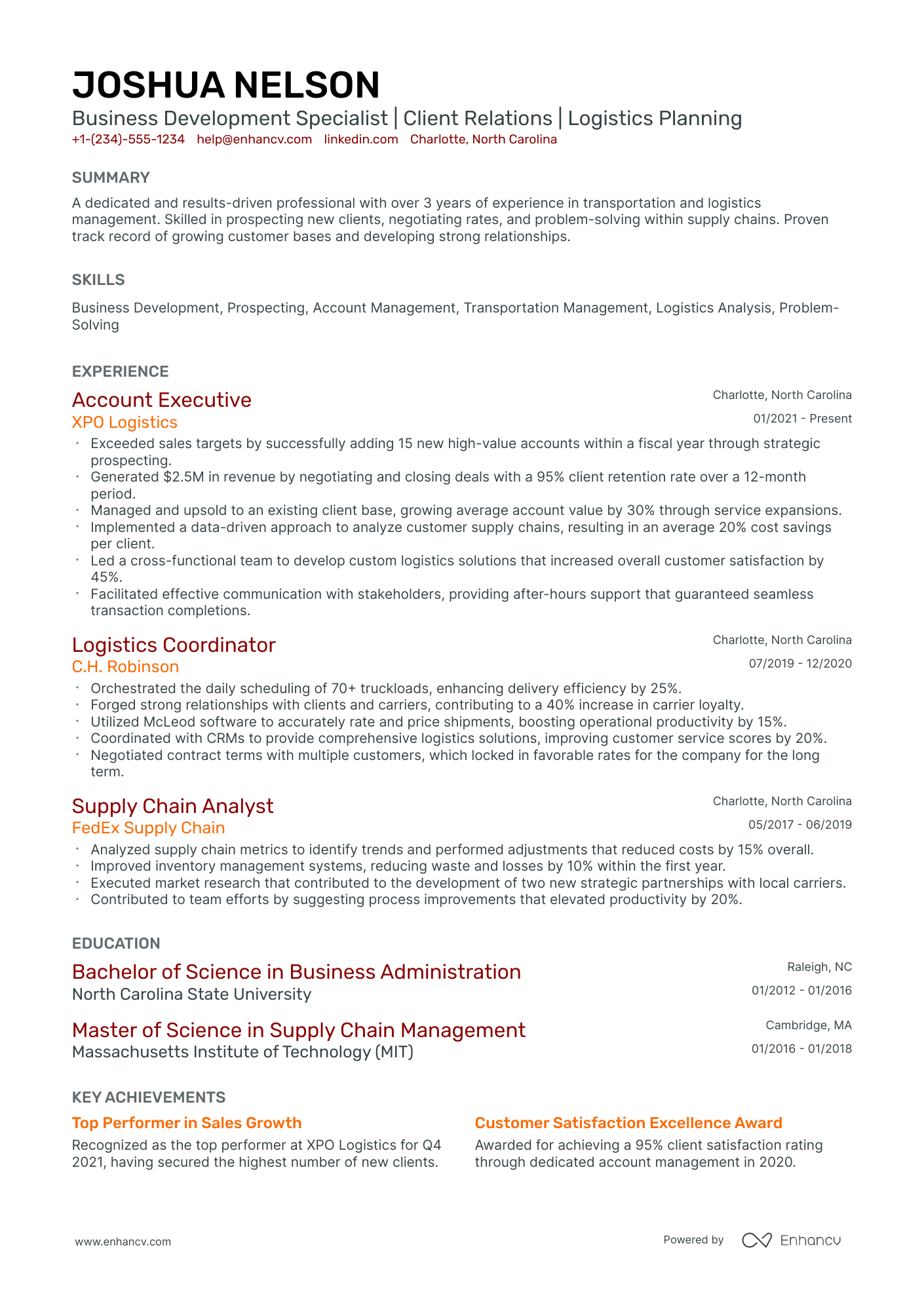 10 Logistics Account Manager Resume Examples & Guide for 2026