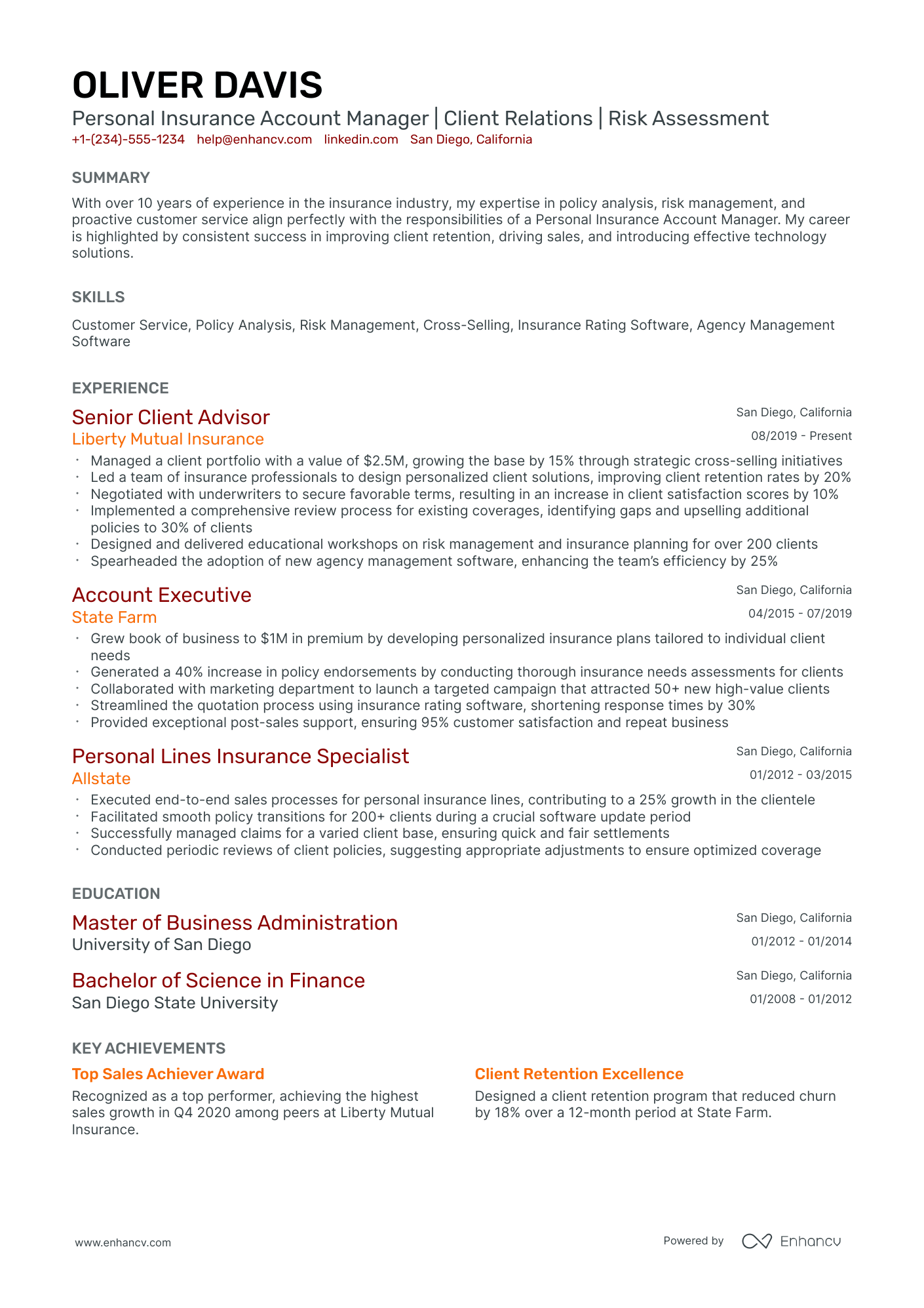 10 Insurance Account Manager Resume Examples & Guide for 2026