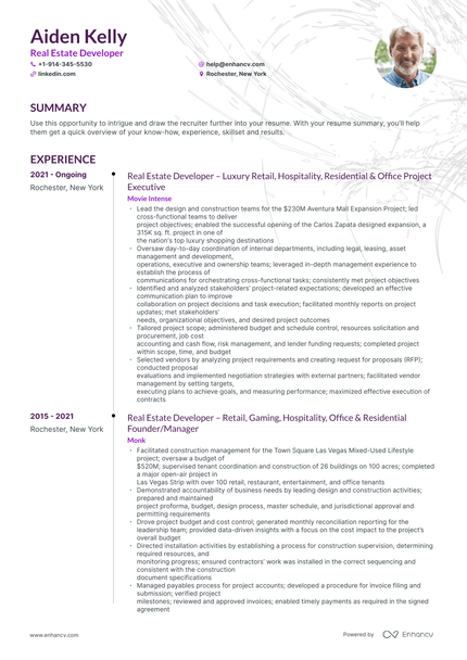 Real Estate Developer Resume Examples & Guide for 2023 (Layout, Skills ...