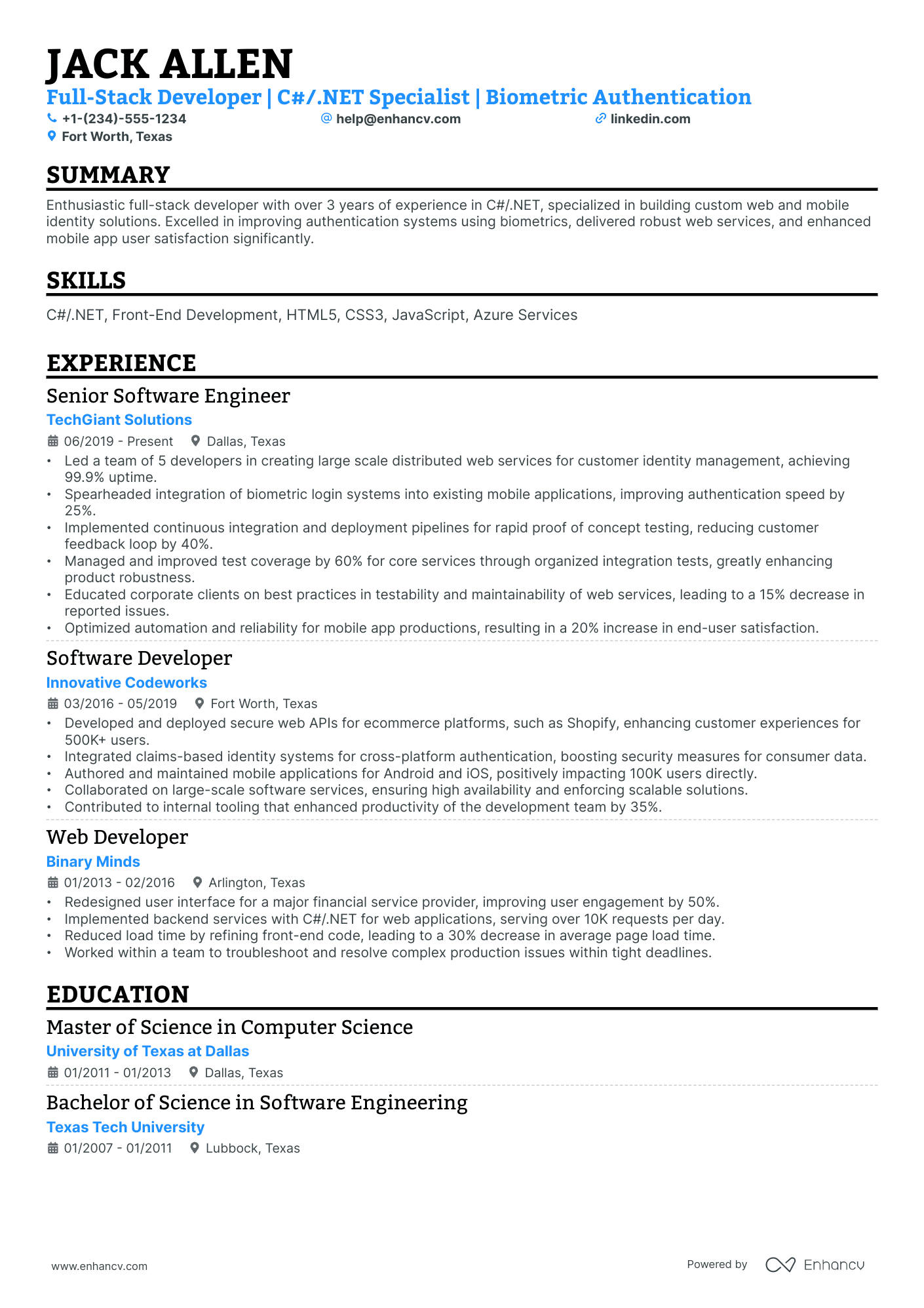 10 Senior Developer Resume Examples & Guide for 2025