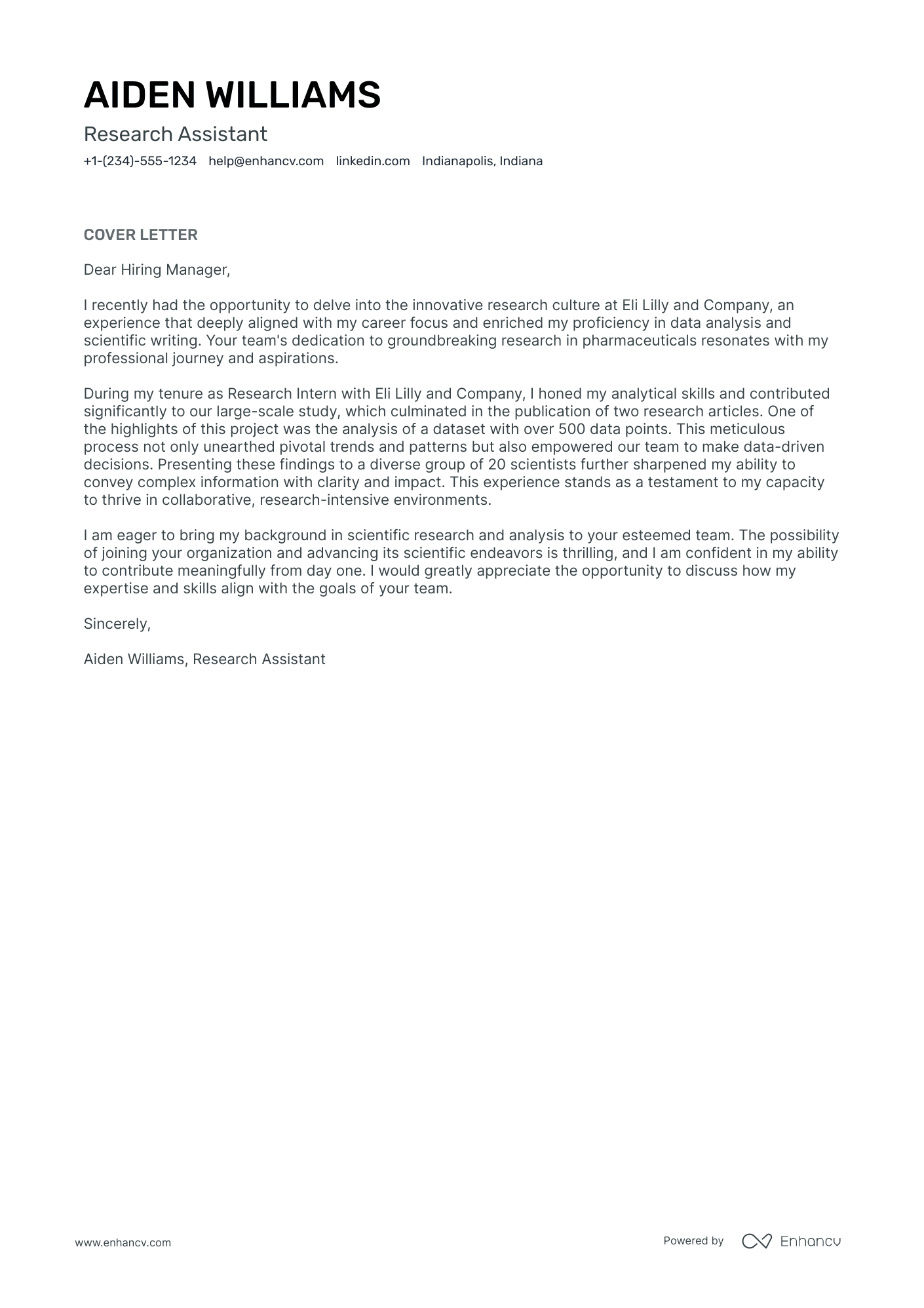 11 Professional Research Assistant Cover Letter Examples and Template ...