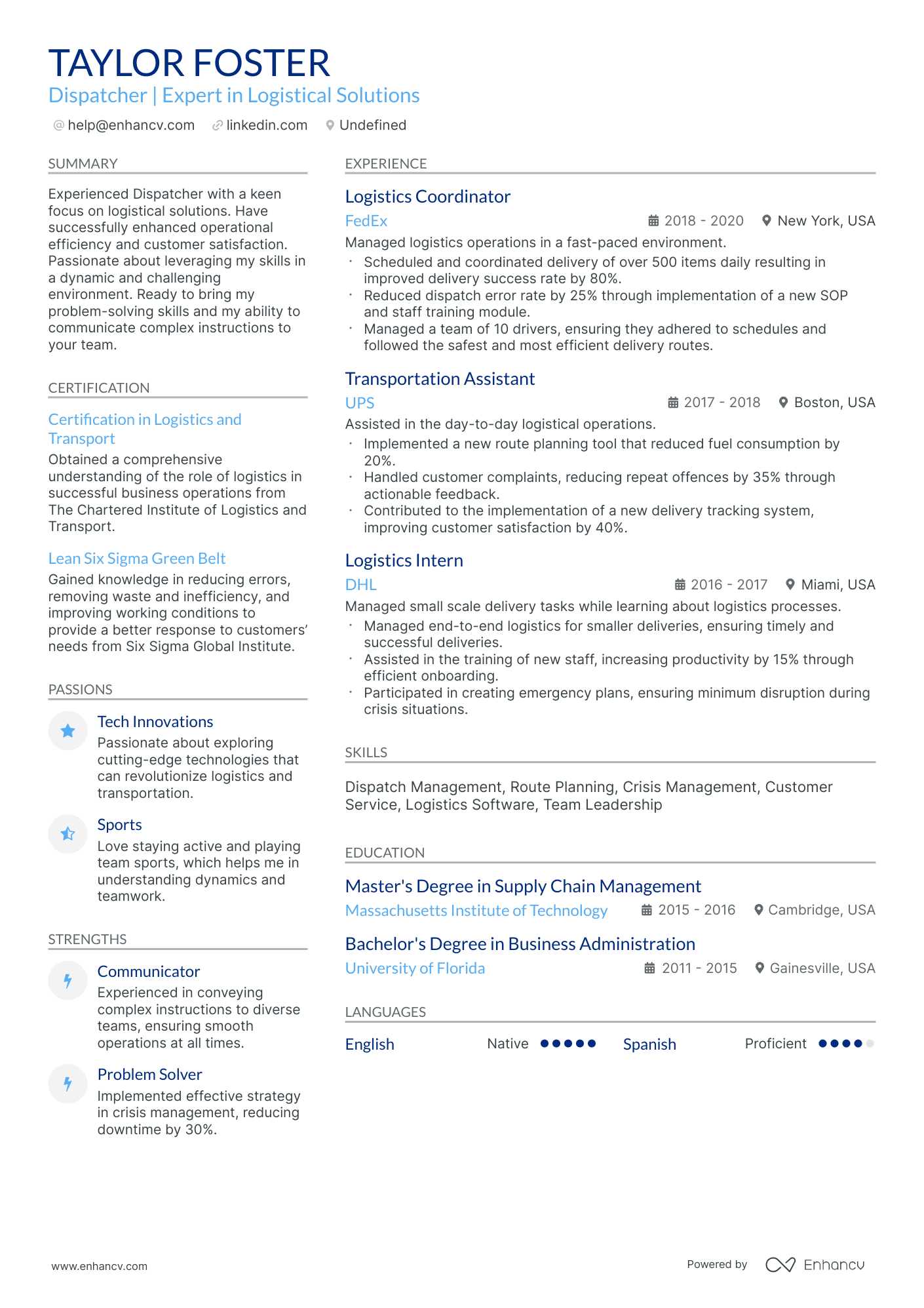 10 Entry-Level Dispatcher Resume Examples & Guide for 2026