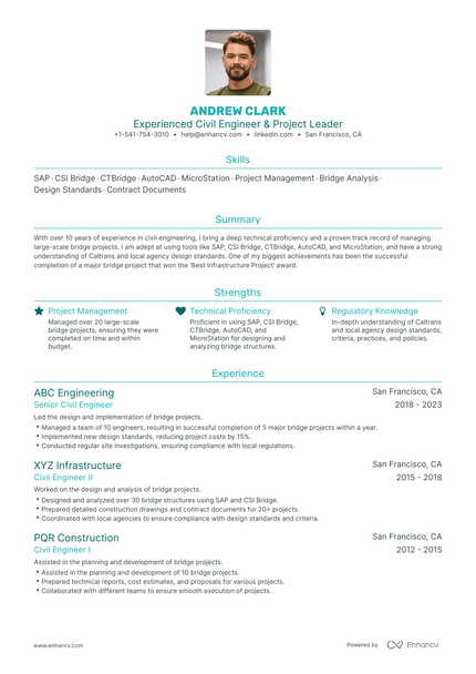 5 Civil Engineer Resume Examples & Guide for 2024