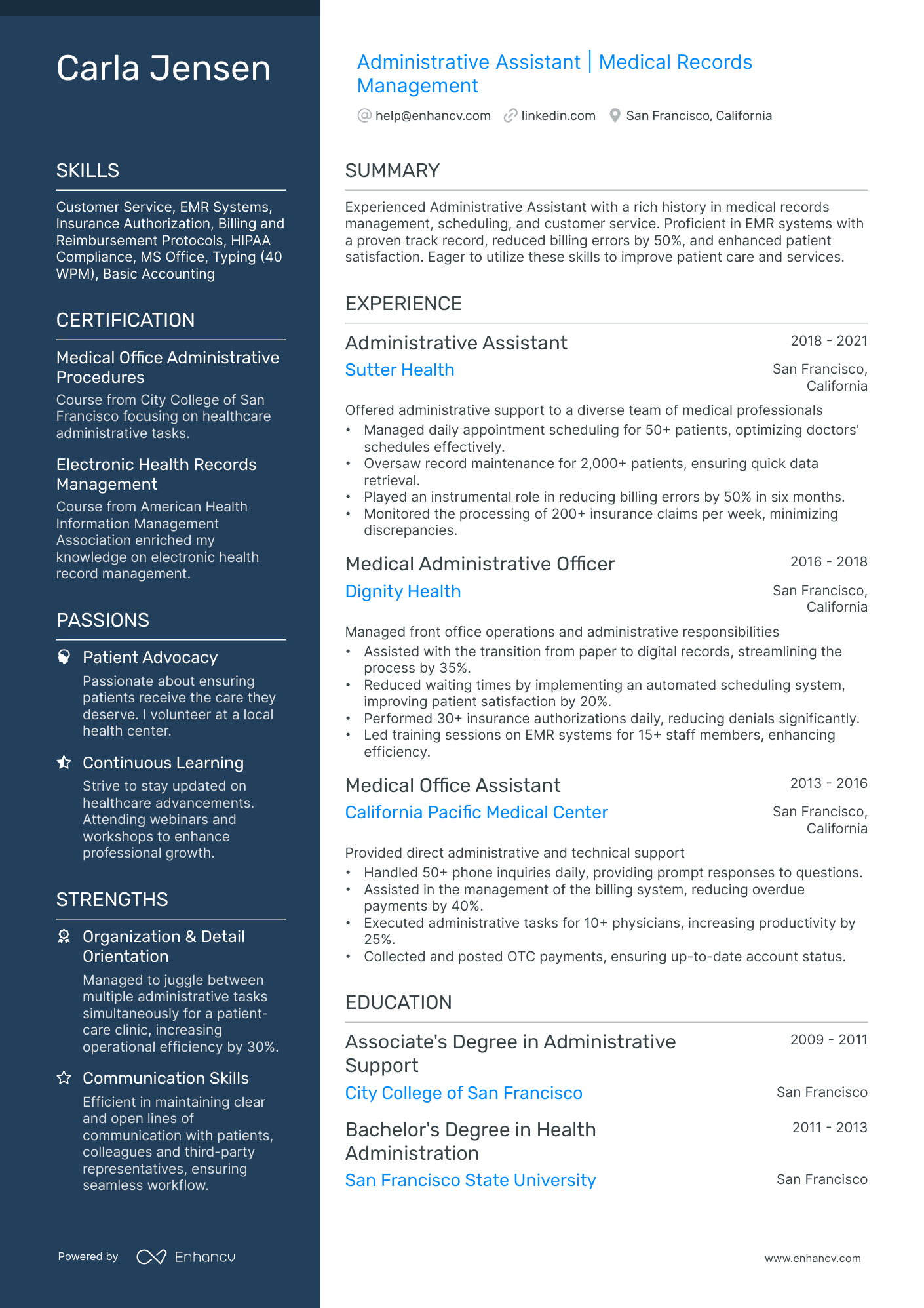 10 Medical Office Administrator Resume Examples & Guide for 2026
