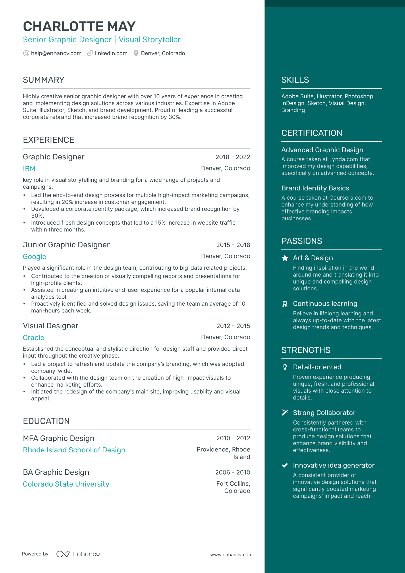 10 Senior Graphic Designer Resume Examples & Guide for 2026