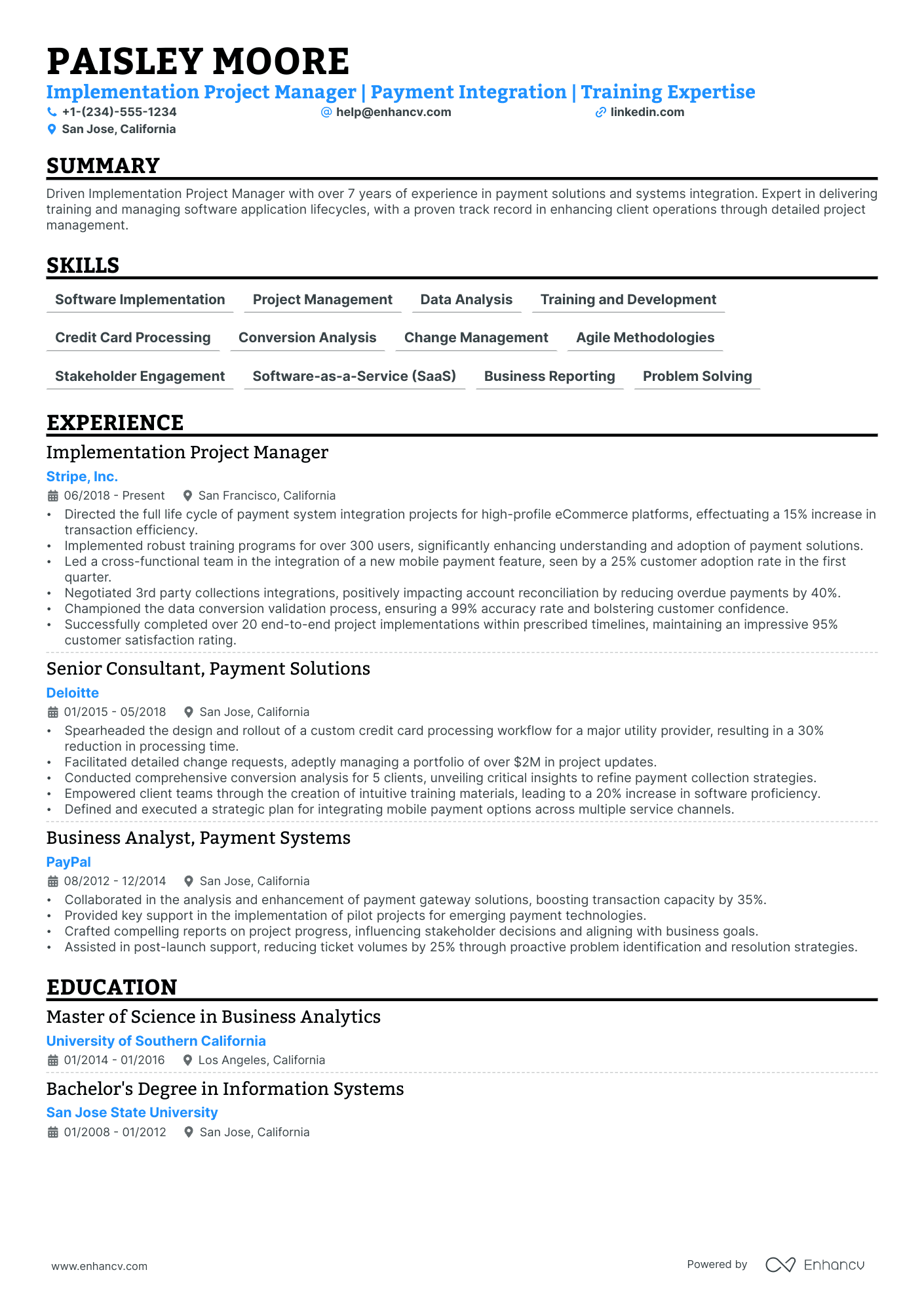 5 Implementation Project Manager Resume Examples & Guide for 2024
