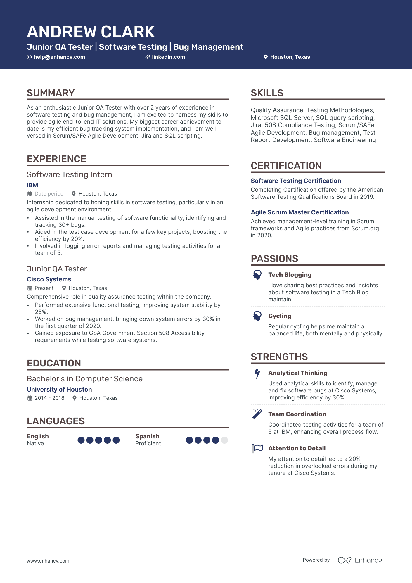 10 Junior QA Tester Resume Examples & Guide for 2025