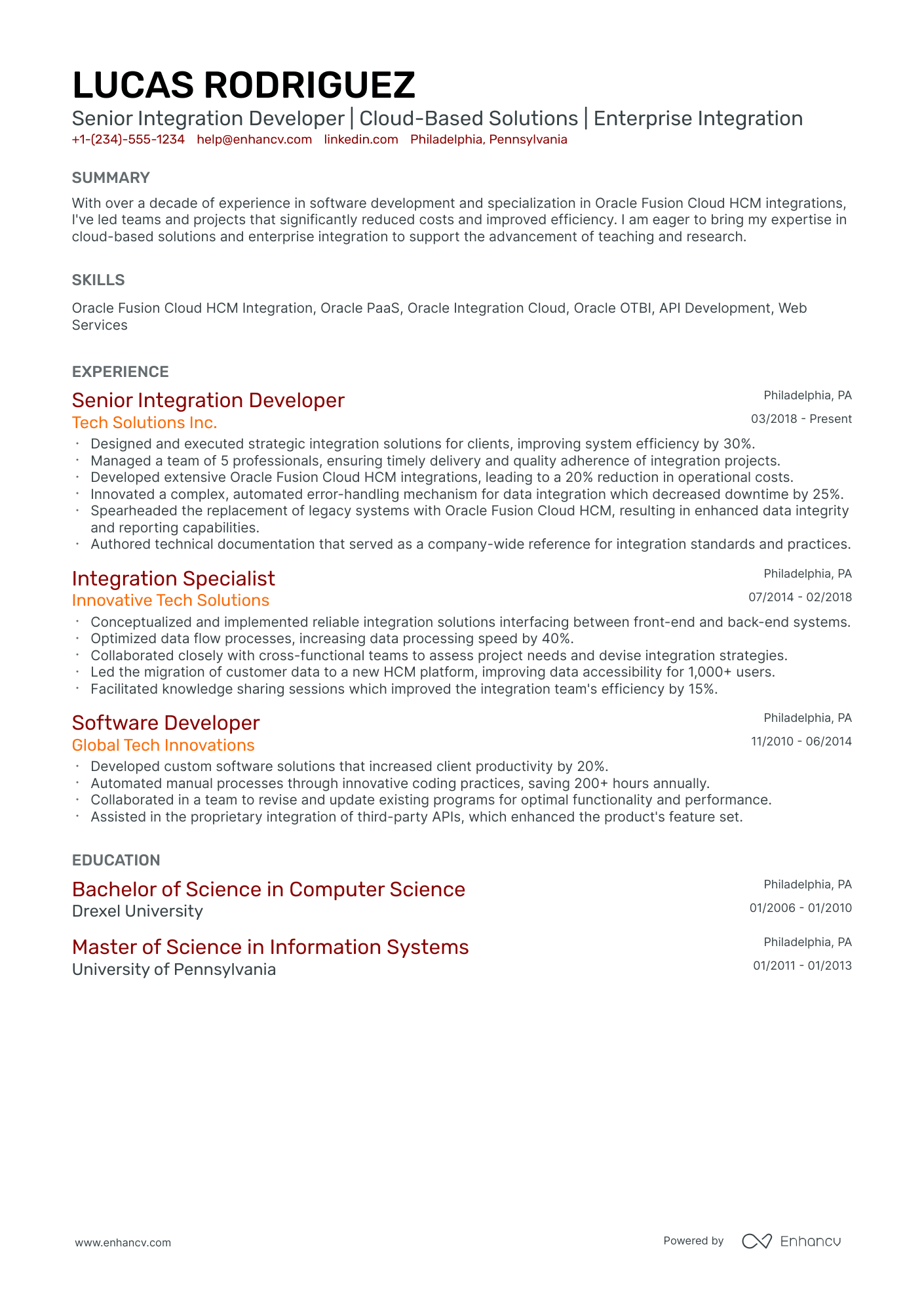 10 Integration Developer Resume Examples & Guide for 2026