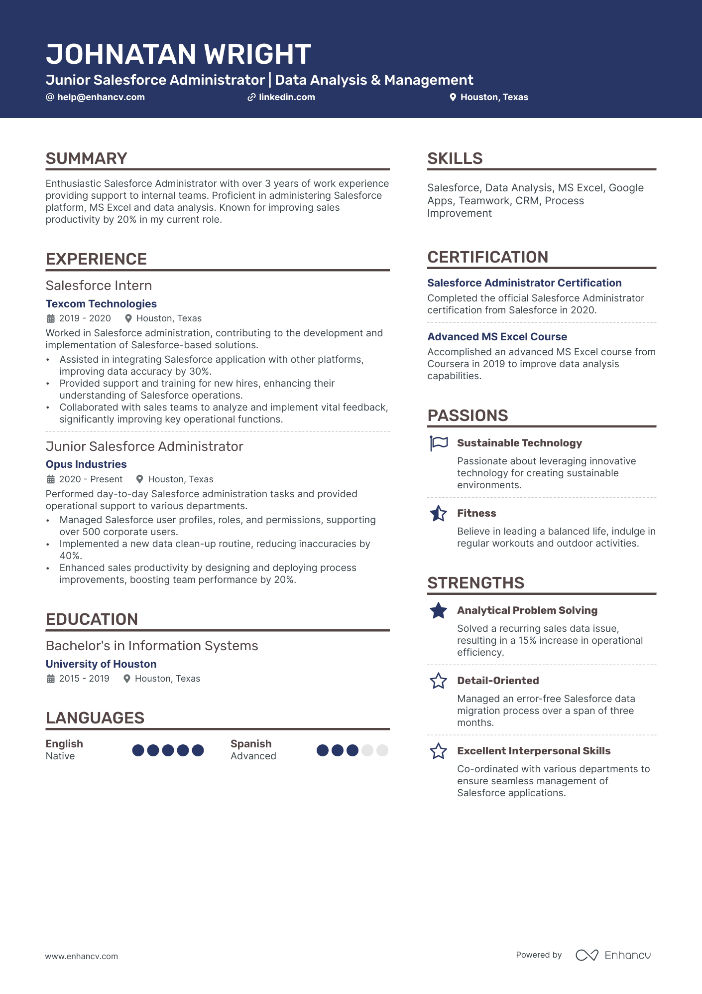 10 Junior Salesforce Admin Resume Examples & Guide for 2026