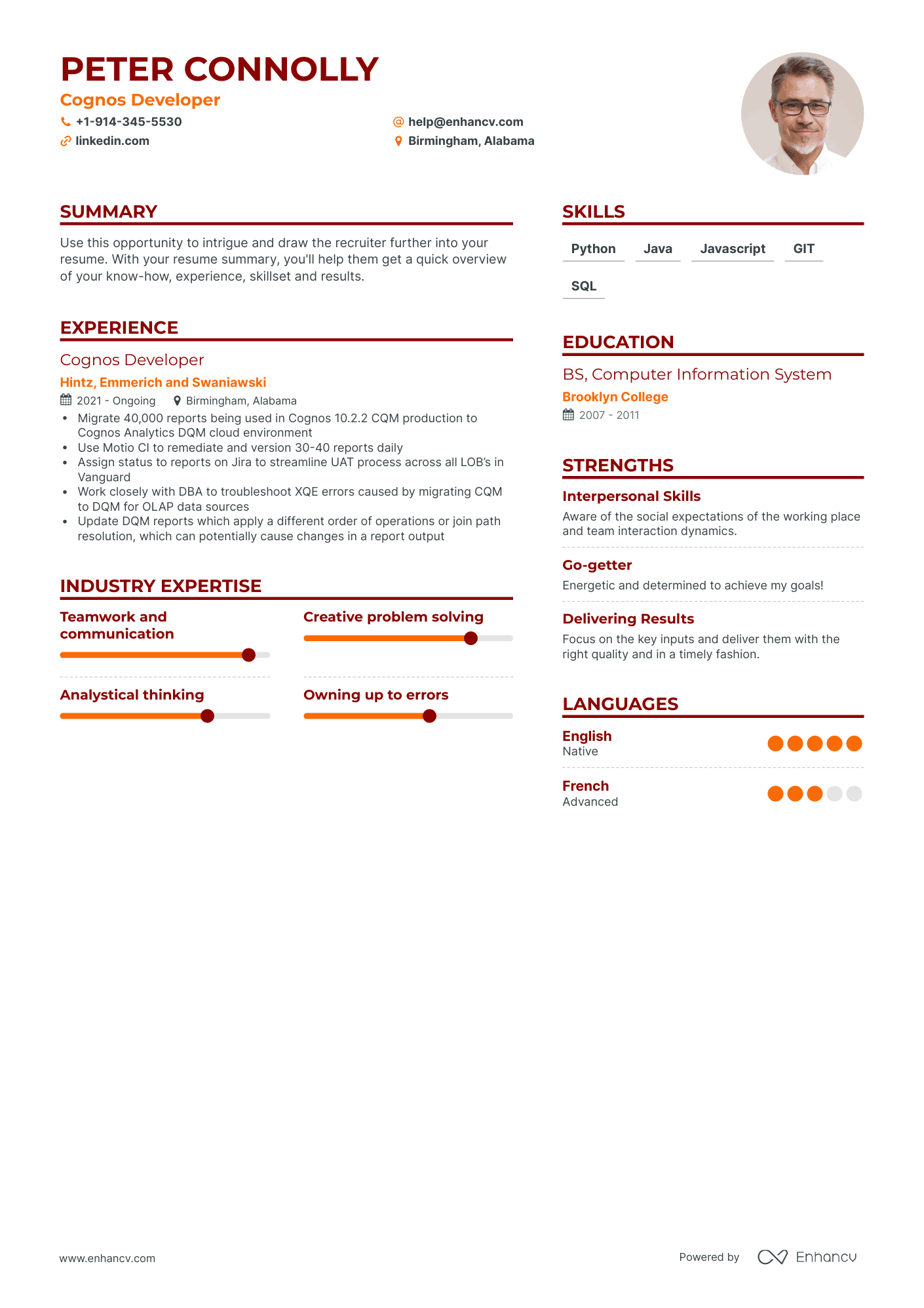 Cognos Developer Resume Examples & Guide for 2023 (Layout, Skills ...