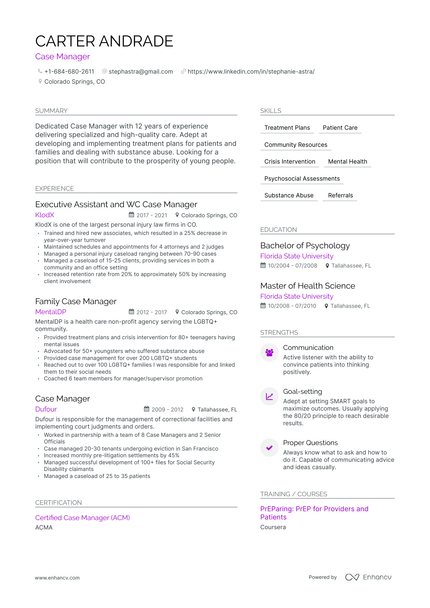 5 Case Manager Resume Examples & Guide for 2024