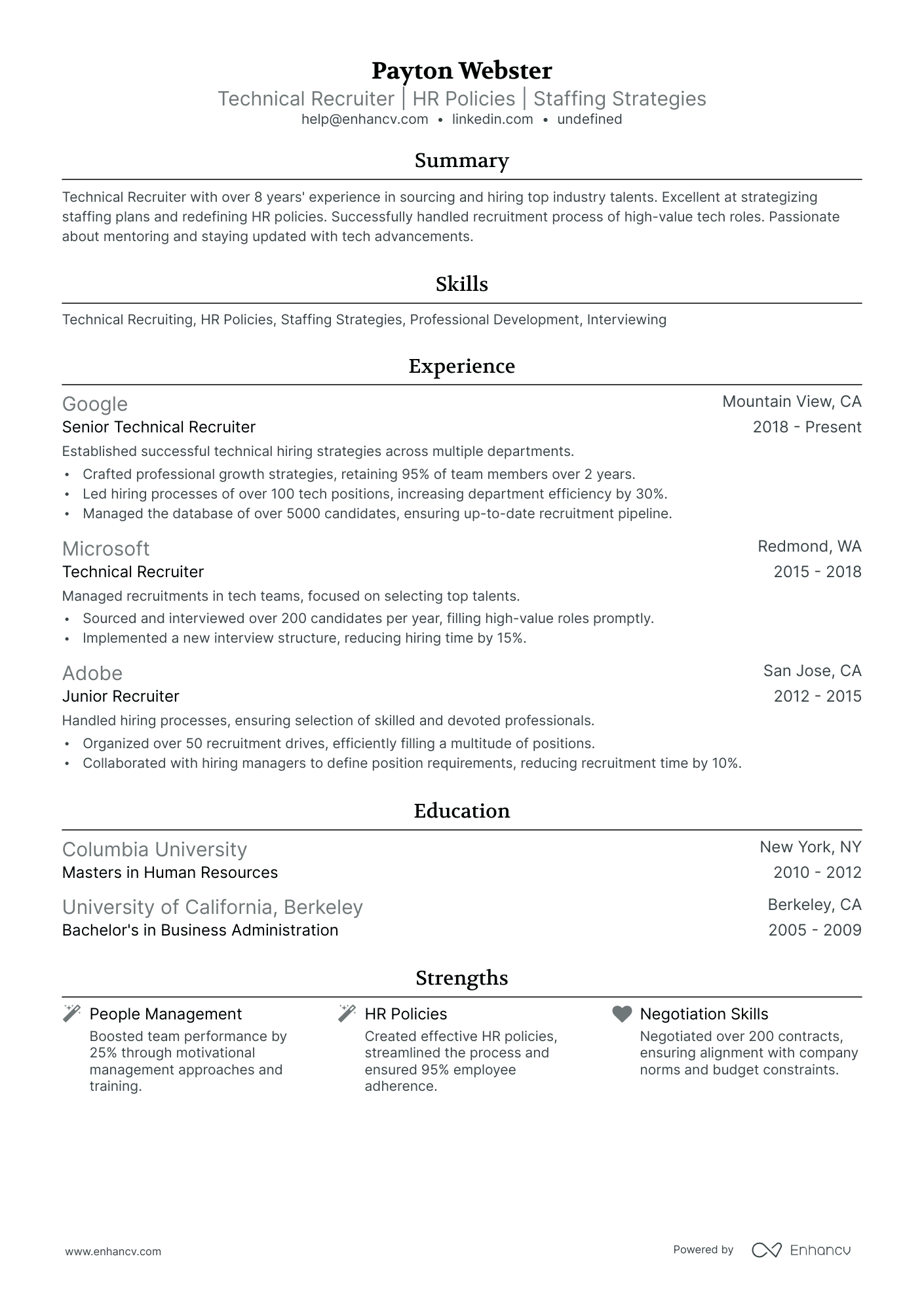 10 Technical Recruiter Resume Examples & Guide for 2026