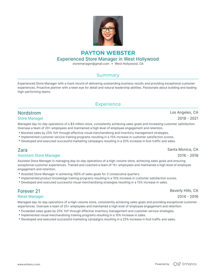 5 Store Manager Retail Resume Examples & Guide for 2024