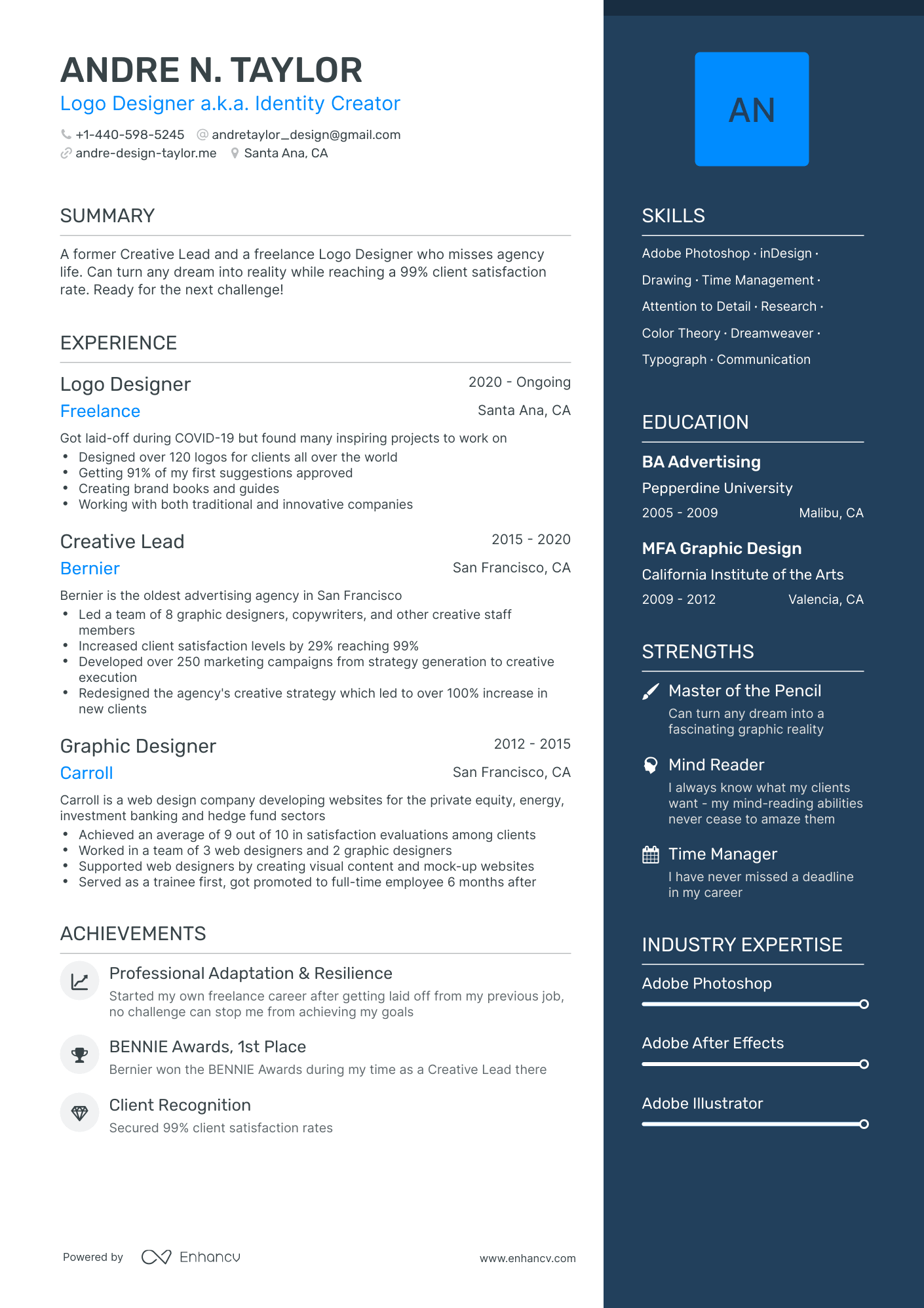 5 Logo Designer Resume Examples & Guide for 2023