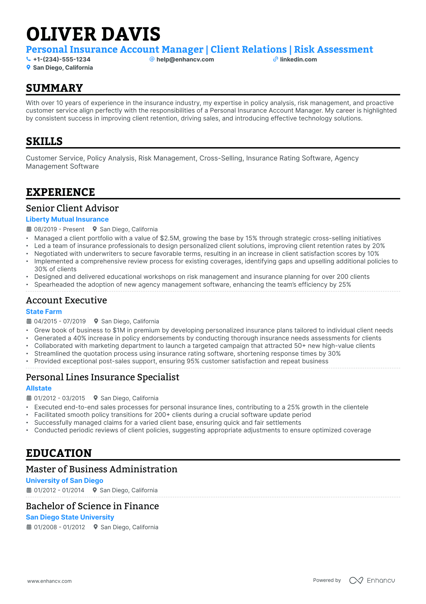 10 Insurance Account Manager Resume Examples & Guide for 2026