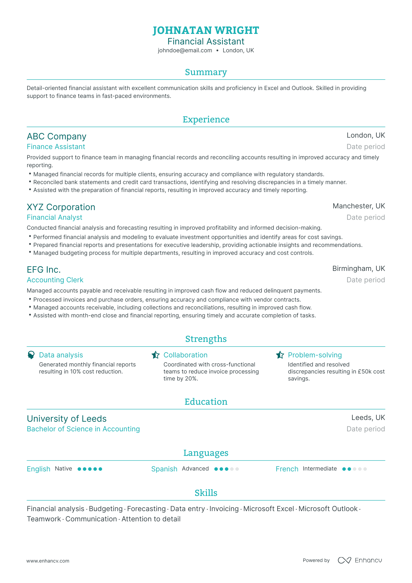 5 Financial Assistant Resume Examples & Guide for 2023