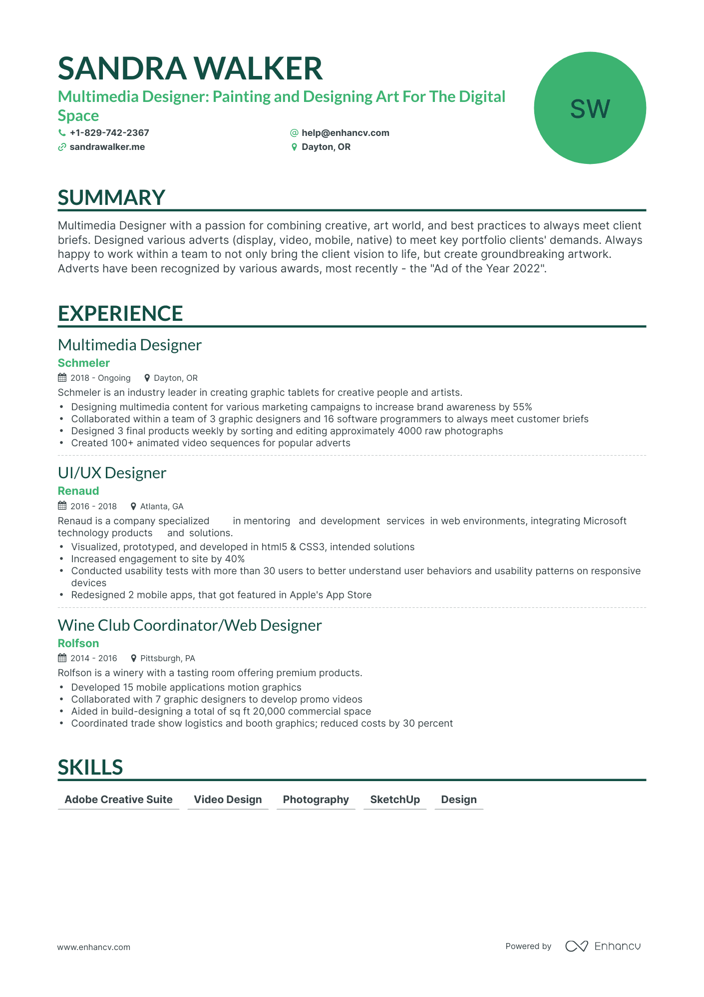 5 Multimedia Designer Resume Examples & Guide for 2023