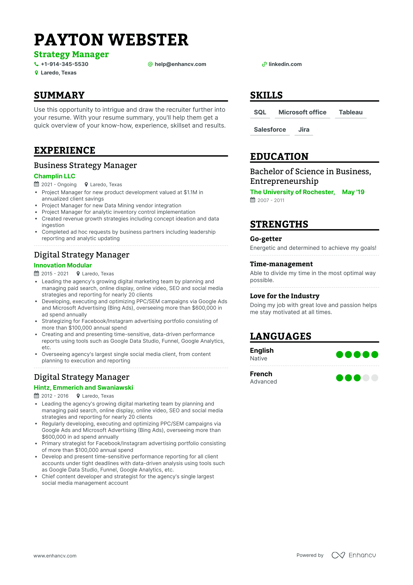 Strategy Manager Resume Examples & Guide for 2023 (Layout, Skills ...