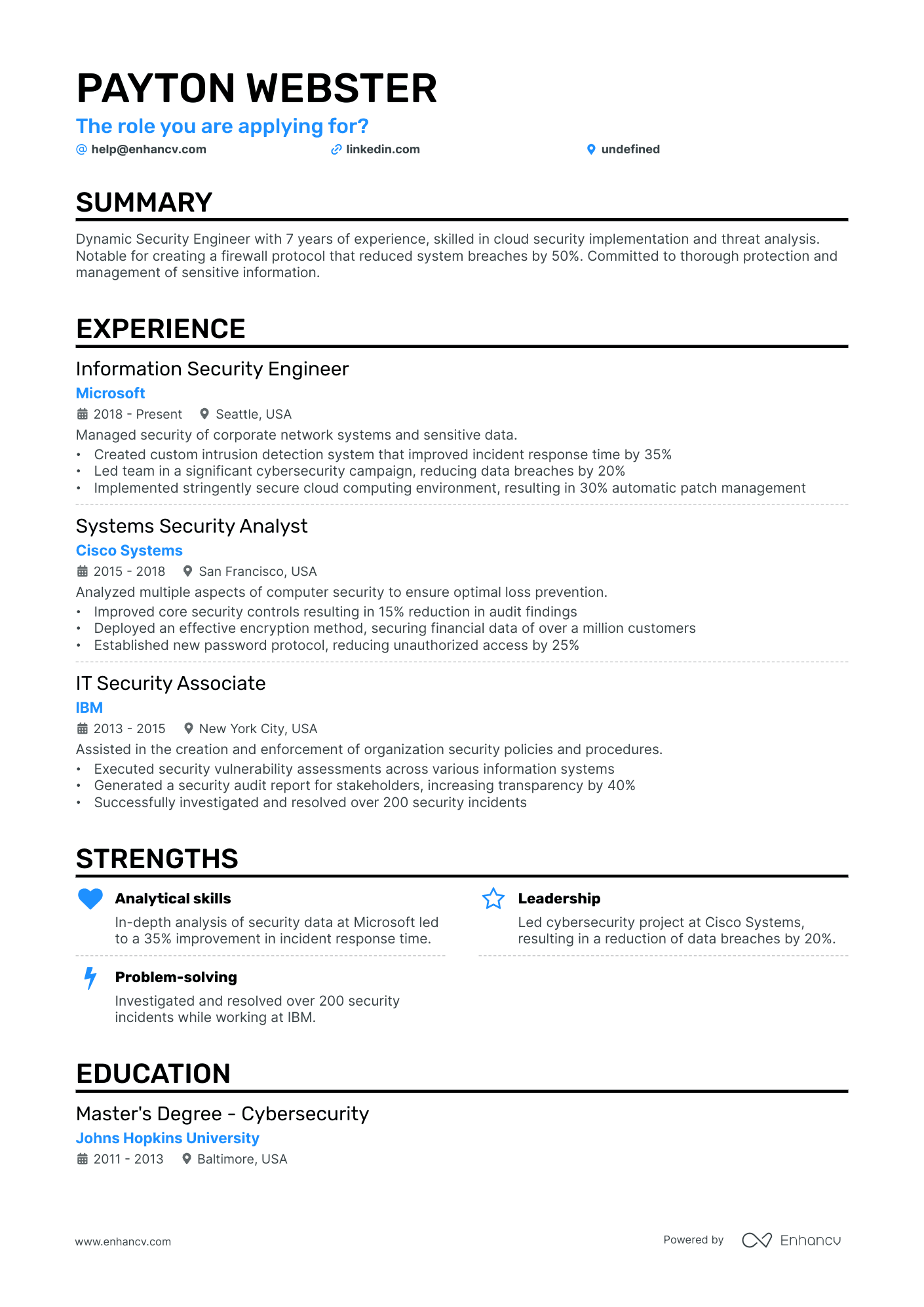 5 Information Security Engineer Resume Examples & Guide for 2024