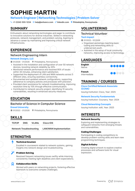 30 Network Engineer Resume Examples & Guide for 2026