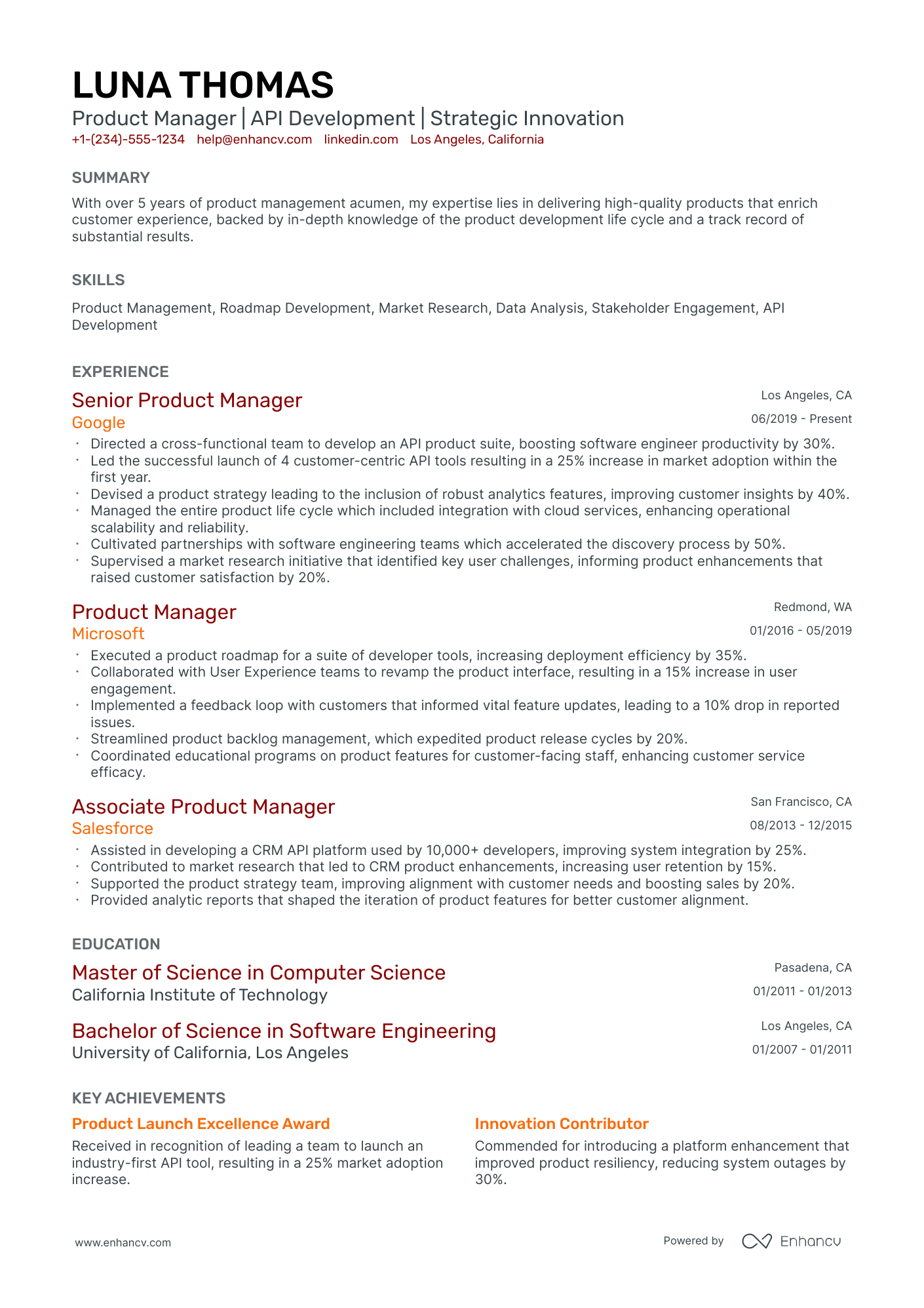 10 API Product Manager Resume Examples & Guide for 2026
