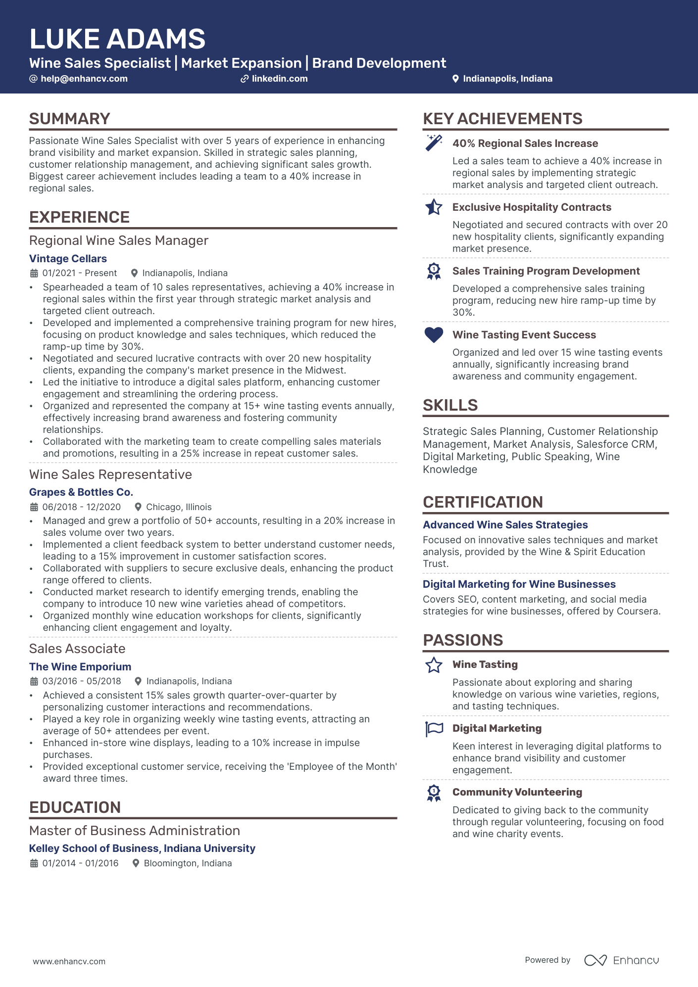 10 Wine Sale Resume Examples & Guide for 2026