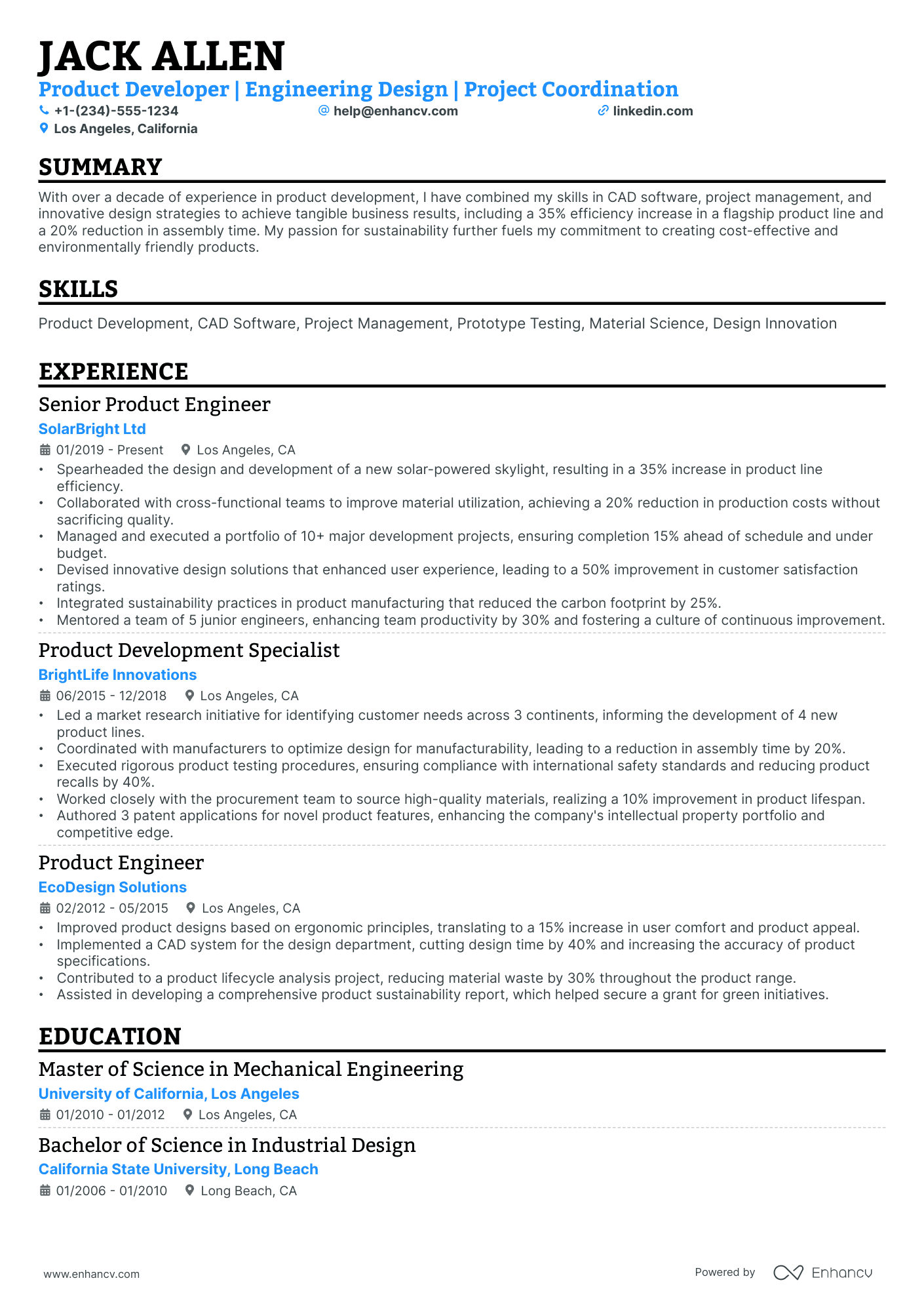 10 Product Developer Resume Examples & Guide for 2025