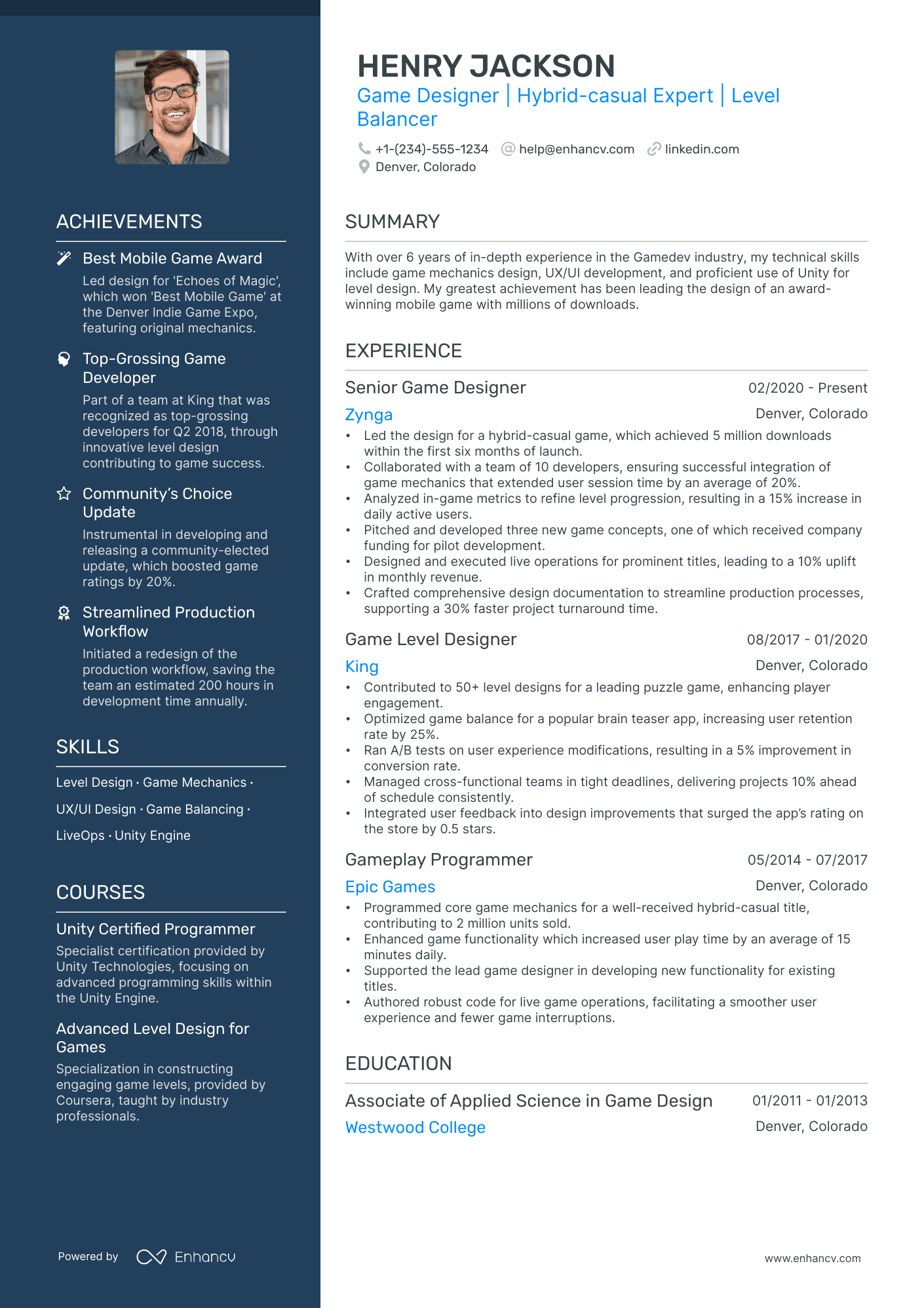 5 Game Designer Resume Examples & Guide for 2024