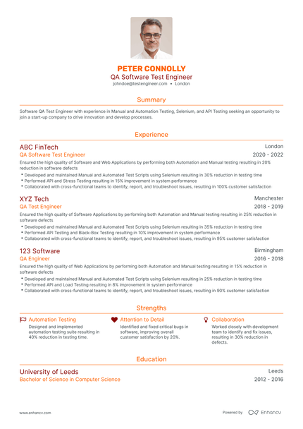 5 Software QA Engineer Resume Examples & Guide for 2023