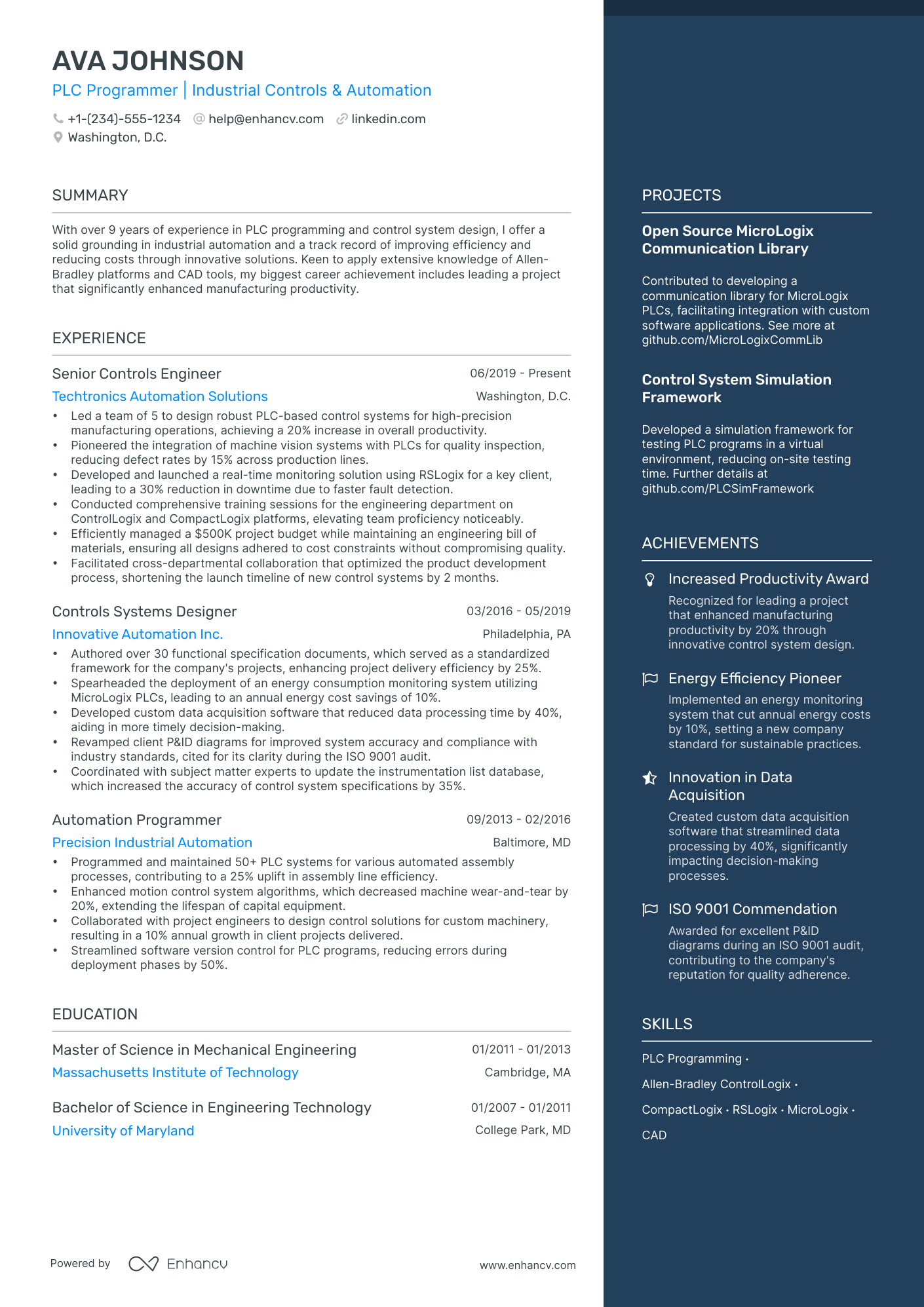 5 PLC Programmer Resume Examples & Guide for 2024
