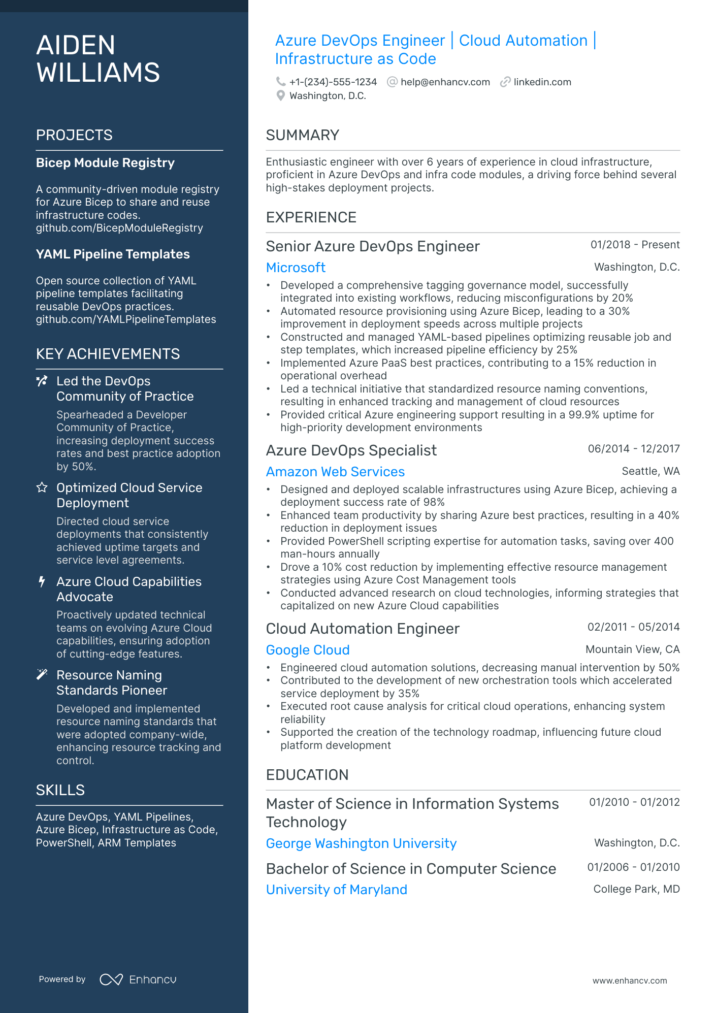 10 Azure Devops Engineer Resume Examples & Guide for 2025