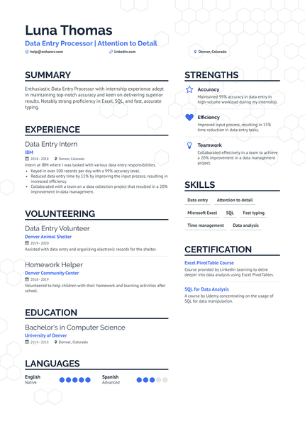 9 Data Entry Resume Examples & Guide for 2024