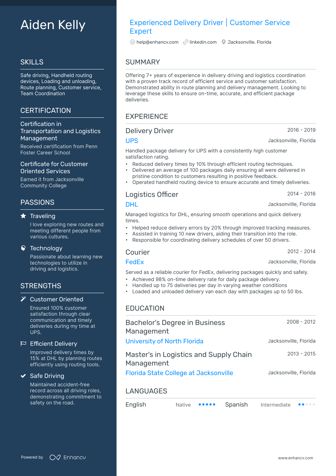10 Amazon Delivery Driver Resume Examples & Guide for 2026